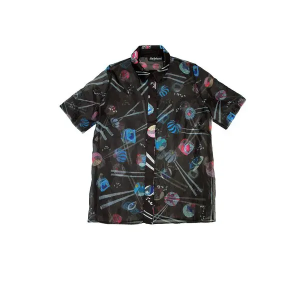 TRAMP IN DISGUISE Izumi Short Sleeve Printed Organza Shirt