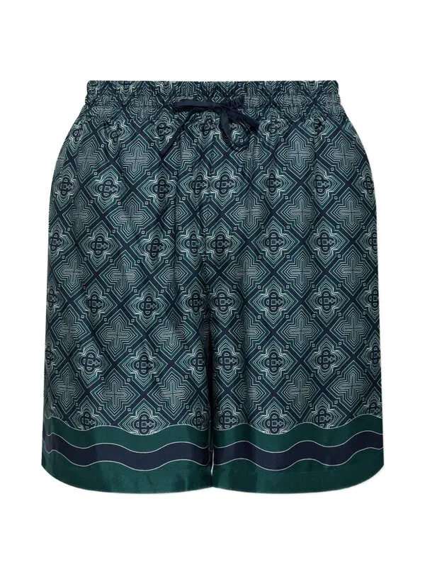 Casablanca Radiating Monogram Silk Deck Shorts