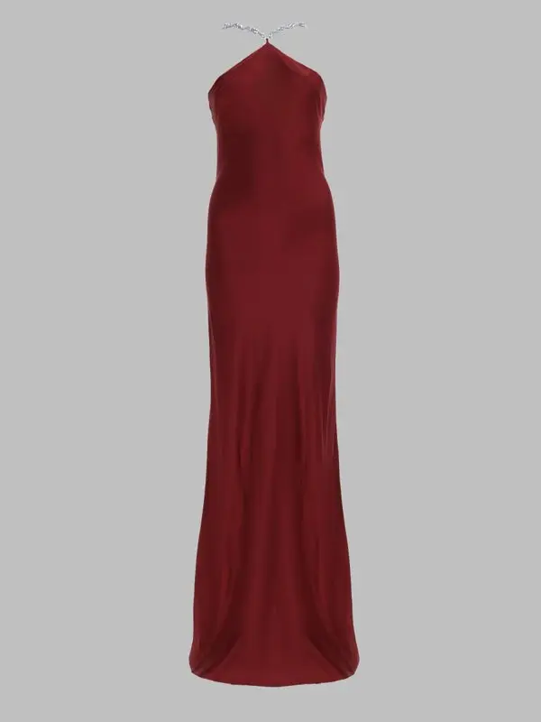 Staud Halter Neck Satin Gown