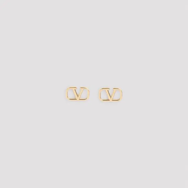 Valentino Garavani Vlogo Brass Earrings - Metallic