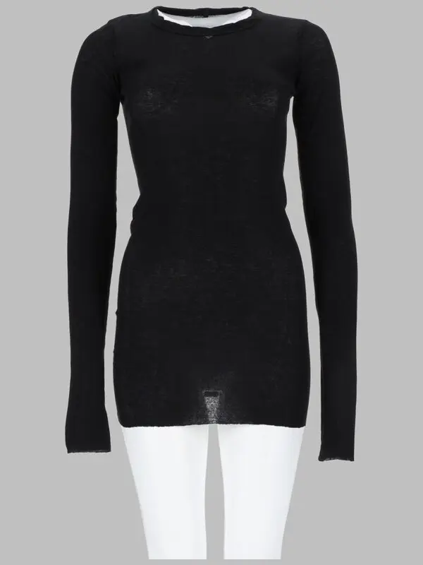 Rick Owens Fitted Long Sleeve Top - Black