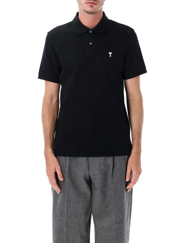 AMI Paris Cotton Short-sleeve Polo Shirt