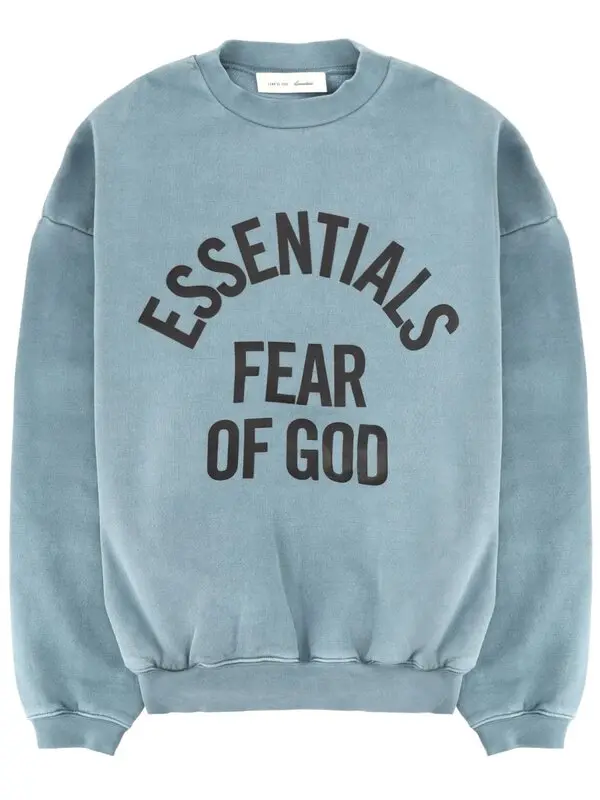 Fear Of God Logo Mock Neck Sweatshirt - Azure