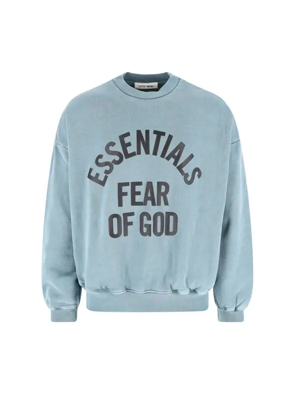 Fear Of God Logo Mock Neck Sweatshirt - Blue