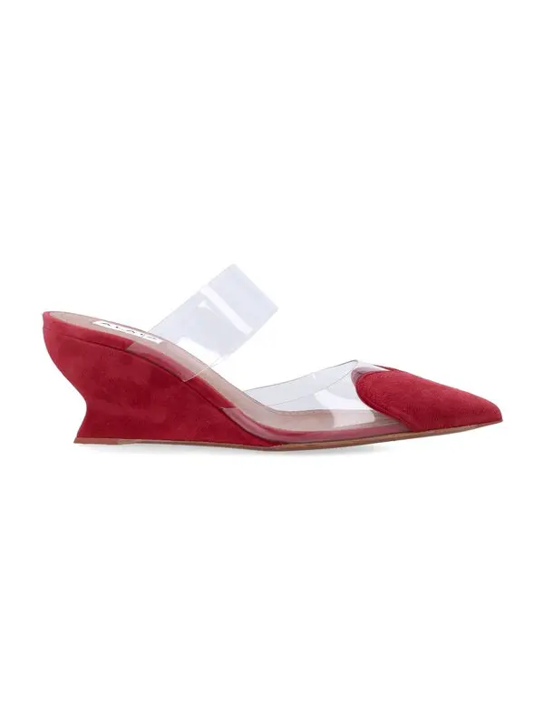 Alaïa Le Caur Heart Cut-out Suede Wedge Flats - Rosso