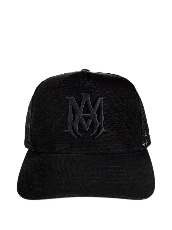 Amiri Ma Logo Embroidered Canvas Trucker Hat - Nero