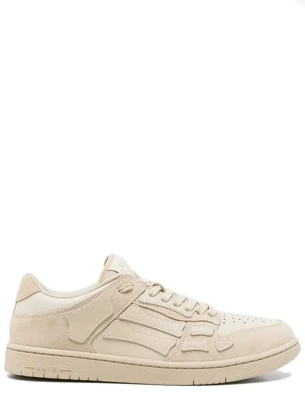 Amiri Suede Bone Appliqué Sneakers With Rubber Sole