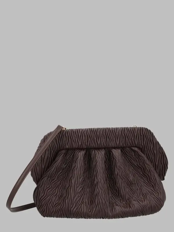 THEMOIRE Ruched Shoulder Bag - Brown