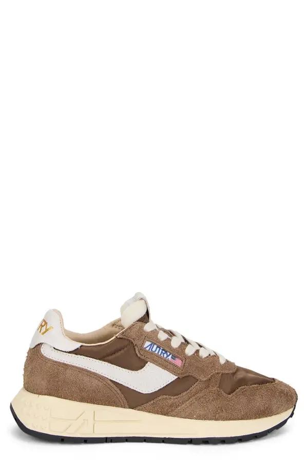 AUTRY Suede And Leather Low-top Sneakers - Beige