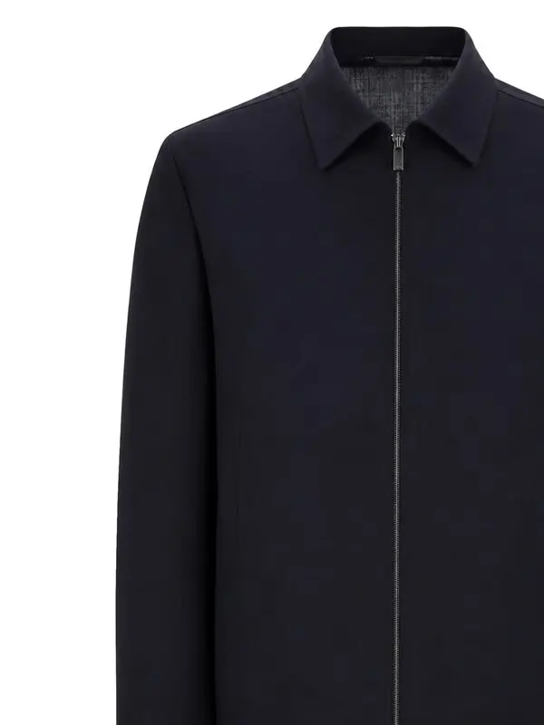 BOSS Virgin Wool Zip Front Shirt Jacket - Multicolour