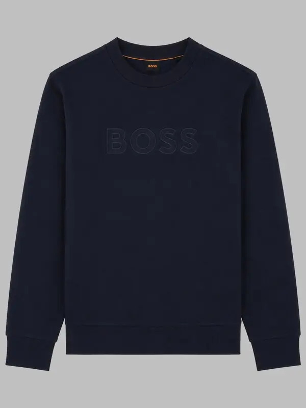 BOSS Embossed Logo Crewneck Sweatshirt