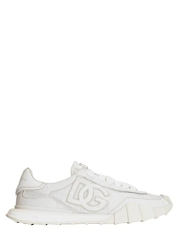 Dolce & Gabbana Designer Sneakers In Performance Leather Blend - Grey