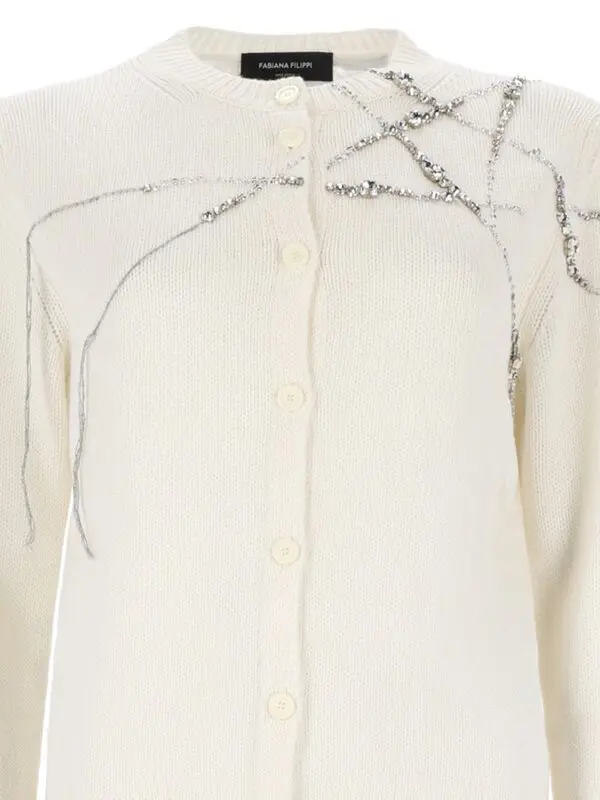 Fabiana Filippi Embellished Button-front Wool Blend Cardigan