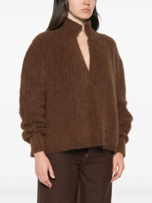 UMA WANG Wool Blend High Neck Knit Sweater