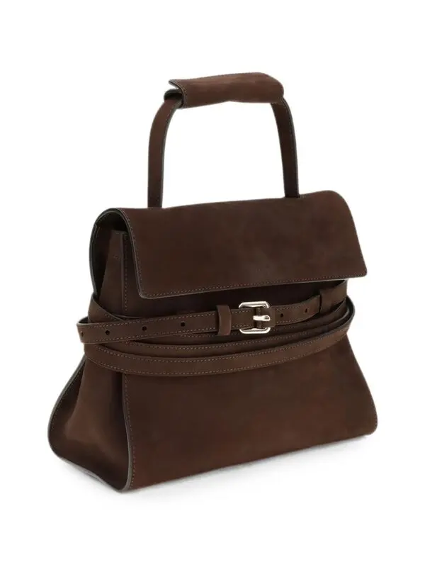 Moschino Tie Me Leather Handbag - Brown