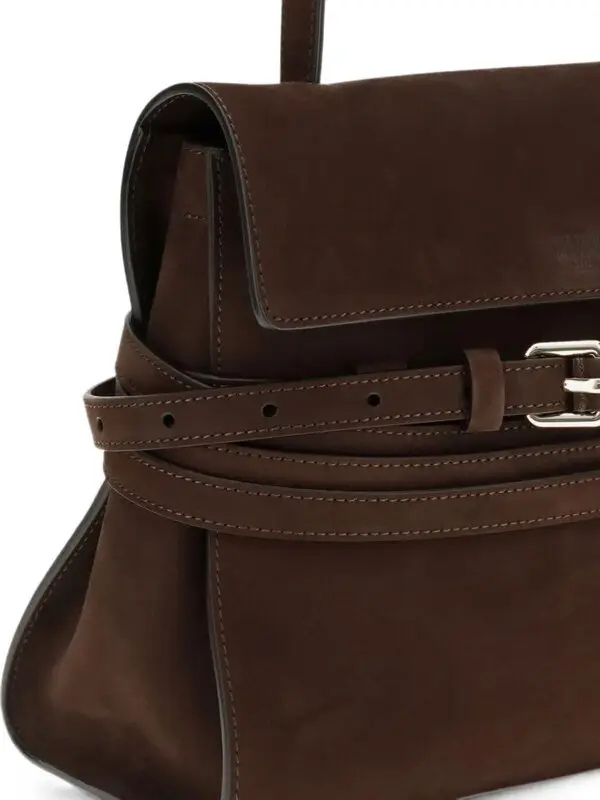 Moschino Tie Me Leather Handbag - Brown