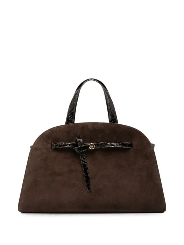 Tory Burch Romy Suede Leather Boston Bag - Brown