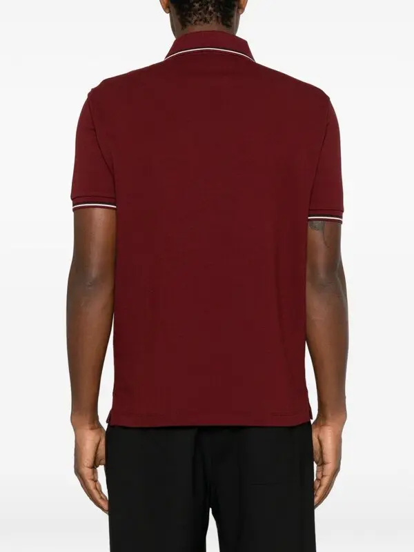 Emporio Armani Logo Cotton Polo Shirt - Red