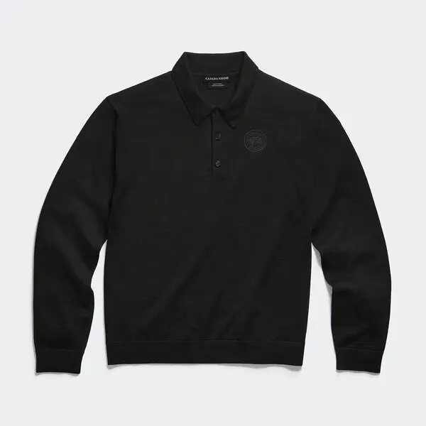 Canada Goose Petitot Knit Long Sleeve Polo - Black