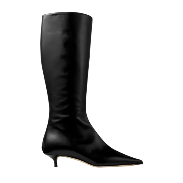 JIMMY CHOO Amis Knee-high Boots In Shiny Biker Leather - Black
