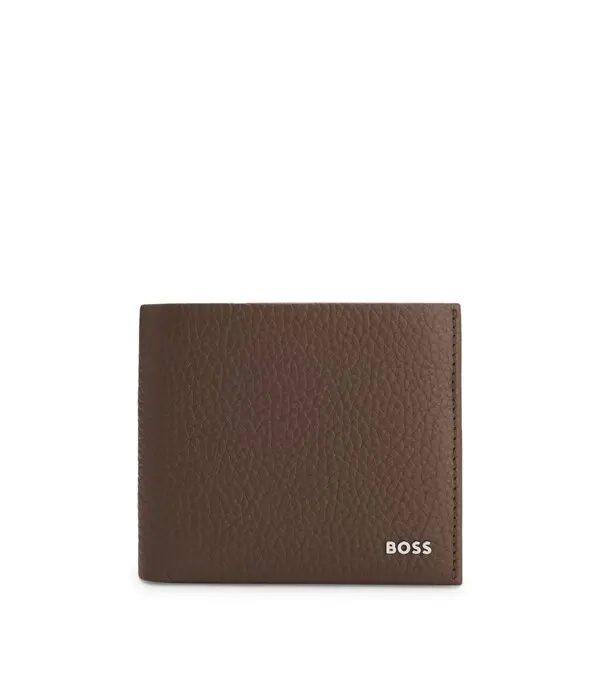 BOSS Grained-leather Wallet With Logo Lettering