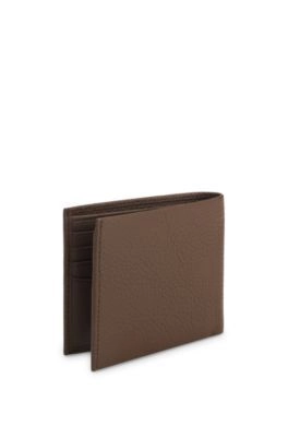 BOSS Grained-leather Wallet With Logo Lettering