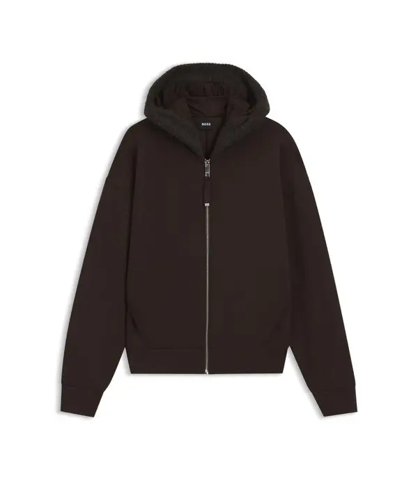 BOSS Loose-fit Zip-up Hoodie In Scuba Jersey