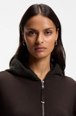 BOSS Loose-fit Zip-up Hoodie In Scuba Jersey