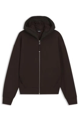 BOSS Loose-fit Zip-up Hoodie In Scuba Jersey