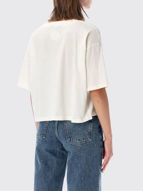 ANINE BING Printed Logo Cotton T-shirt With Dropped Shoulders