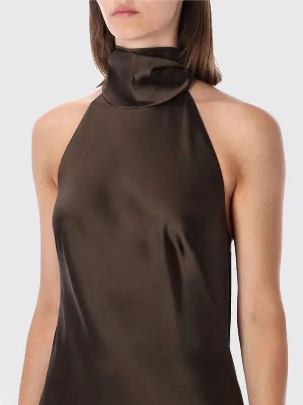 Ralph Lauren Halterneck High-neck Satin Long Evening Gown
