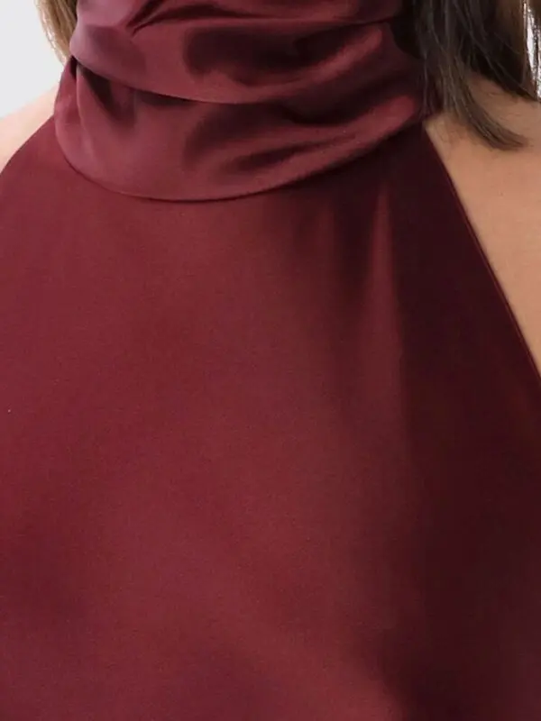 Ralph Lauren Halterneck High Neck Satin Evening Gown