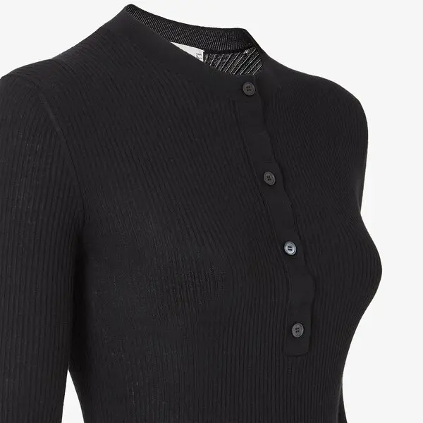 Fendi Ribbed Wool Jumper - Black