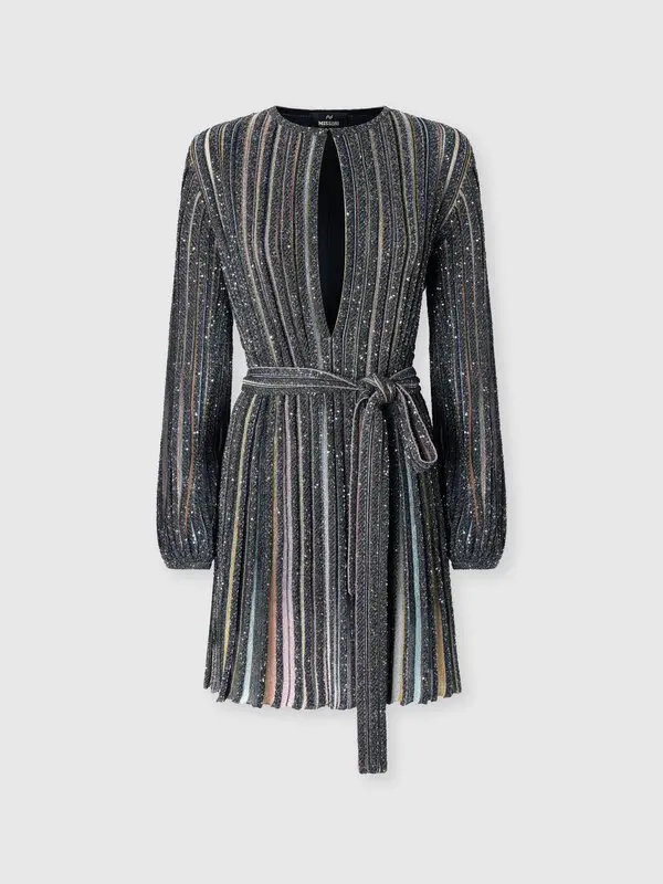 Missoni Short Dress With V-neck And Belt