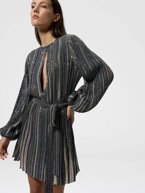Missoni Short Dress With V-neck And Belt