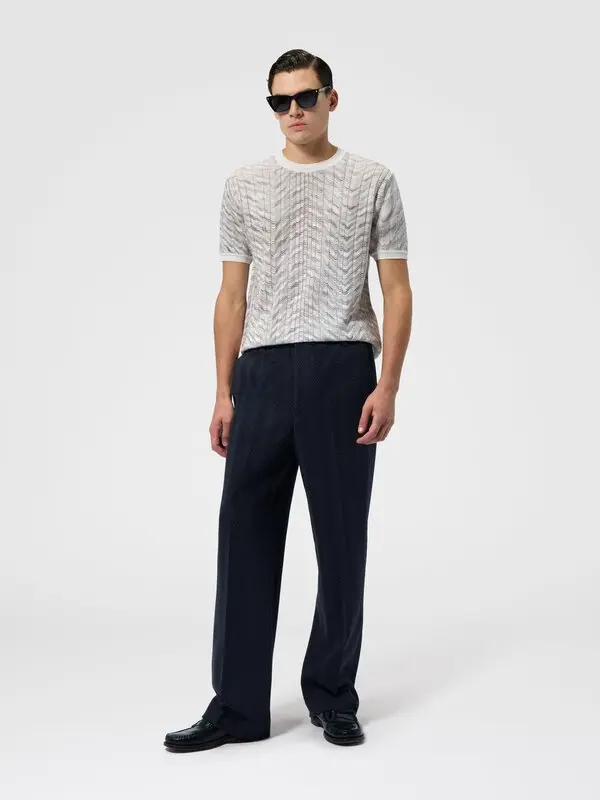 Missoni Tone-on-tone Chevron Cotton And Viscose Trousers