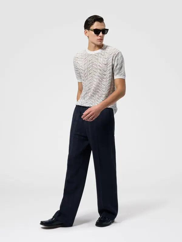 Missoni Tone-on-tone Chevron Cotton And Viscose Trousers