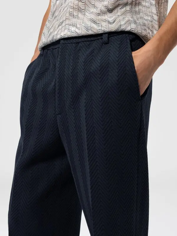 Missoni Tone-on-tone Chevron Cotton And Viscose Trousers