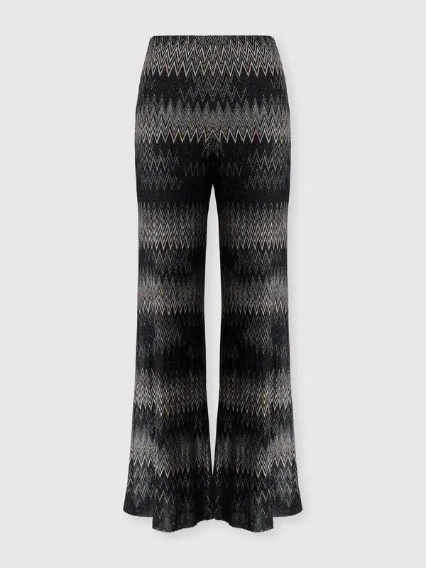 Missoni Viscose Lamé Chevron Palazzo Trousers