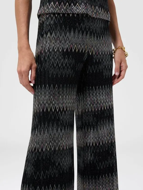Missoni Viscose Lamé Chevron Palazzo Trousers