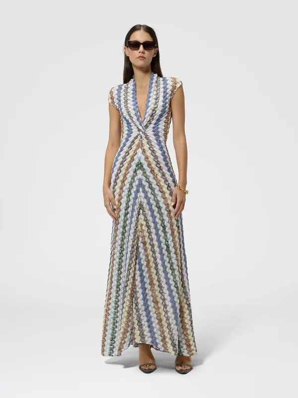 Missoni Long Lace Dress With Knot Detail