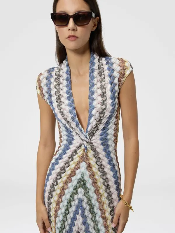 Missoni Long Lace Dress With Knot Detail