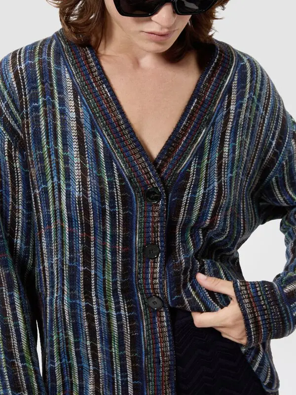 Missoni Oversized Striped Wool And Viscose Cardigan