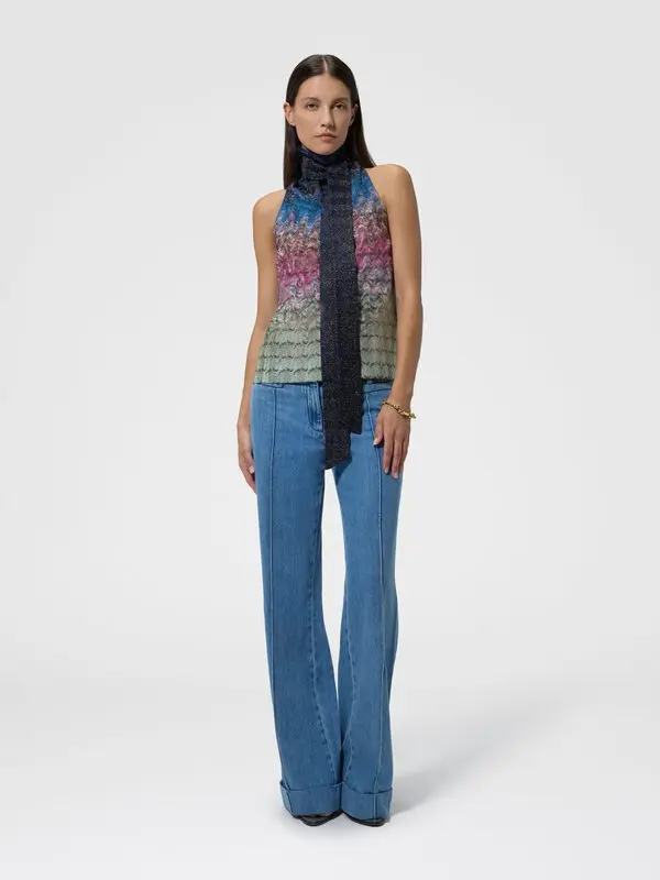 Missoni Iridescent Kaleidoscopic Motif Knit Top