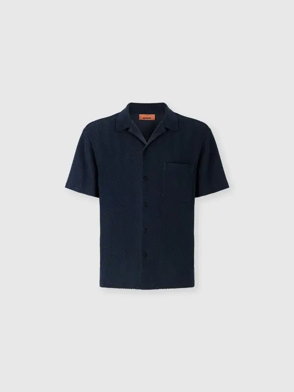 Missoni Tone-on-tone Chevron Cotton And Viscose Bowling Shirt