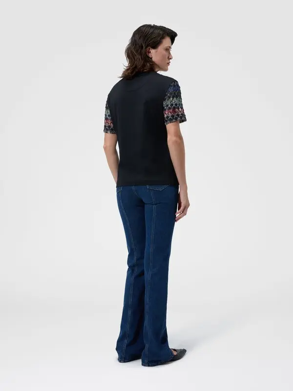 Missoni Cotton Crewneck T-shirt With Chevron Details