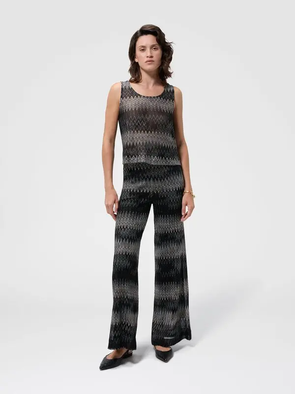 Missoni Sleeveless Viscose Lamé Chevron Top