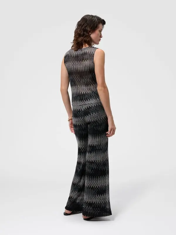 Missoni Sleeveless Viscose Lamé Chevron Top
