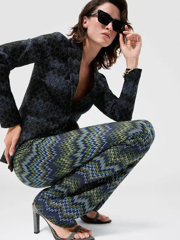 Missoni Snake Motif Viscose Flare Trousers - Multicoloured