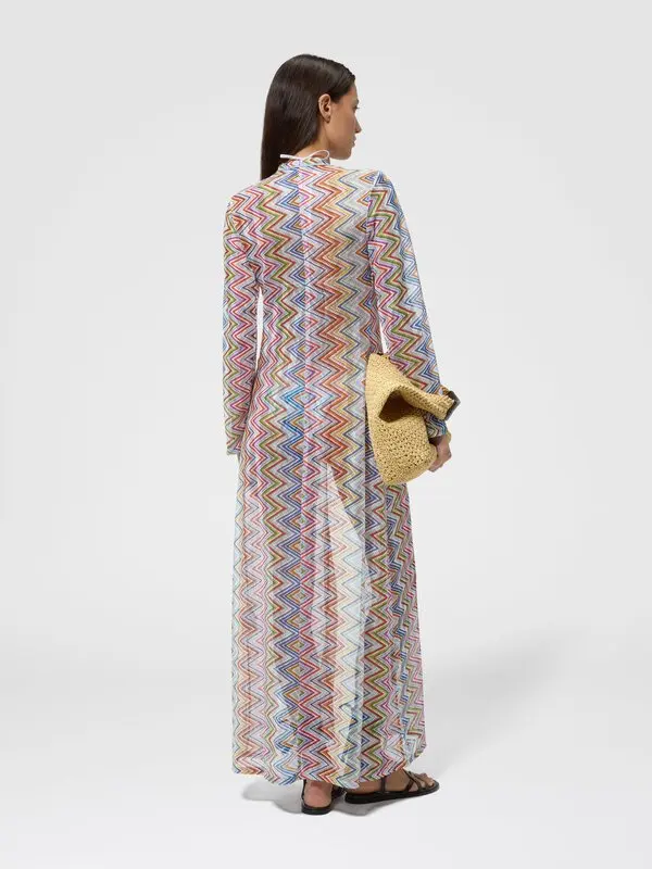 Missoni Long Zig Zag Fabric Cover-up Cardigan